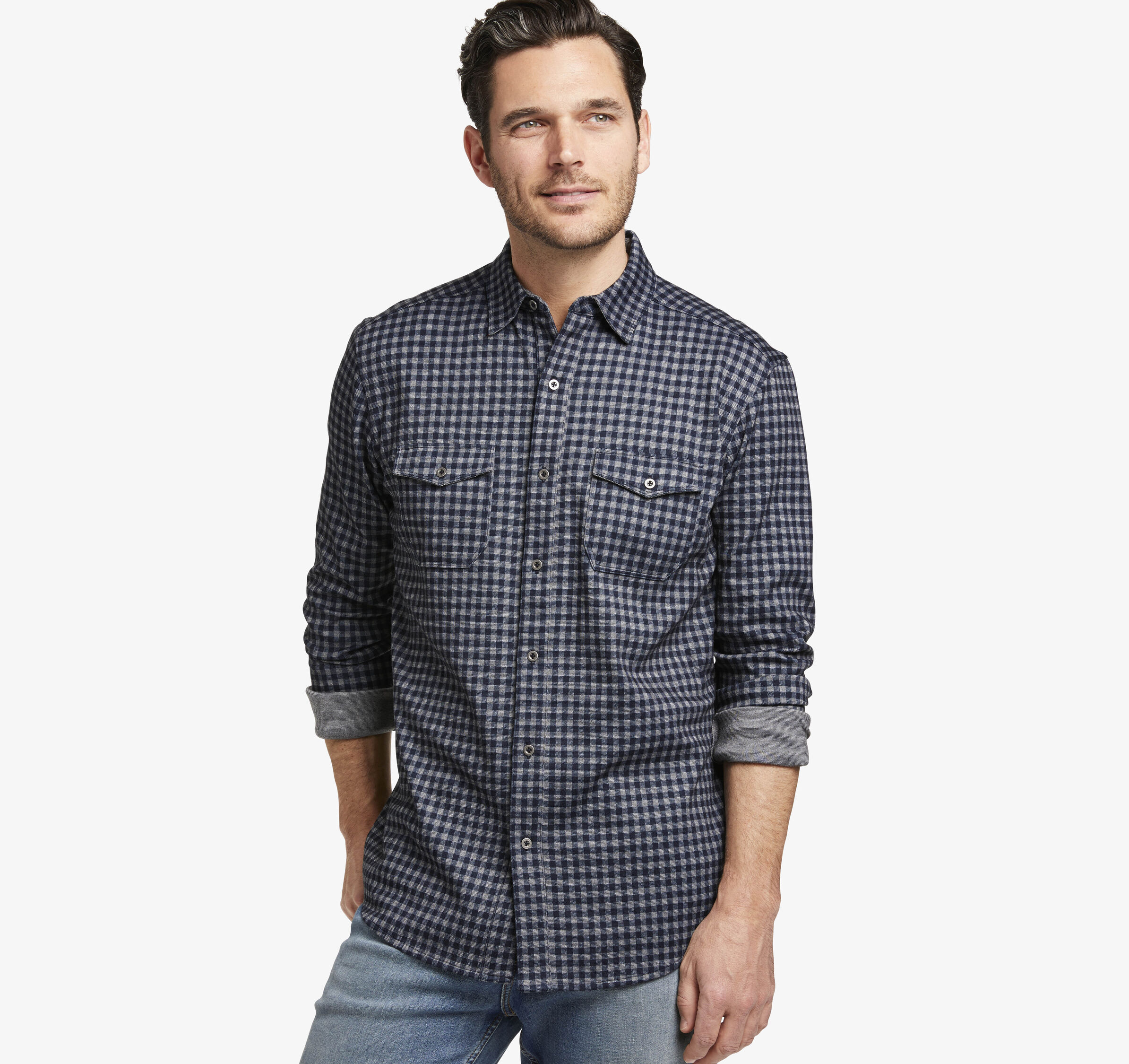 Button Front Knit Shirt | Johnston & Murphy