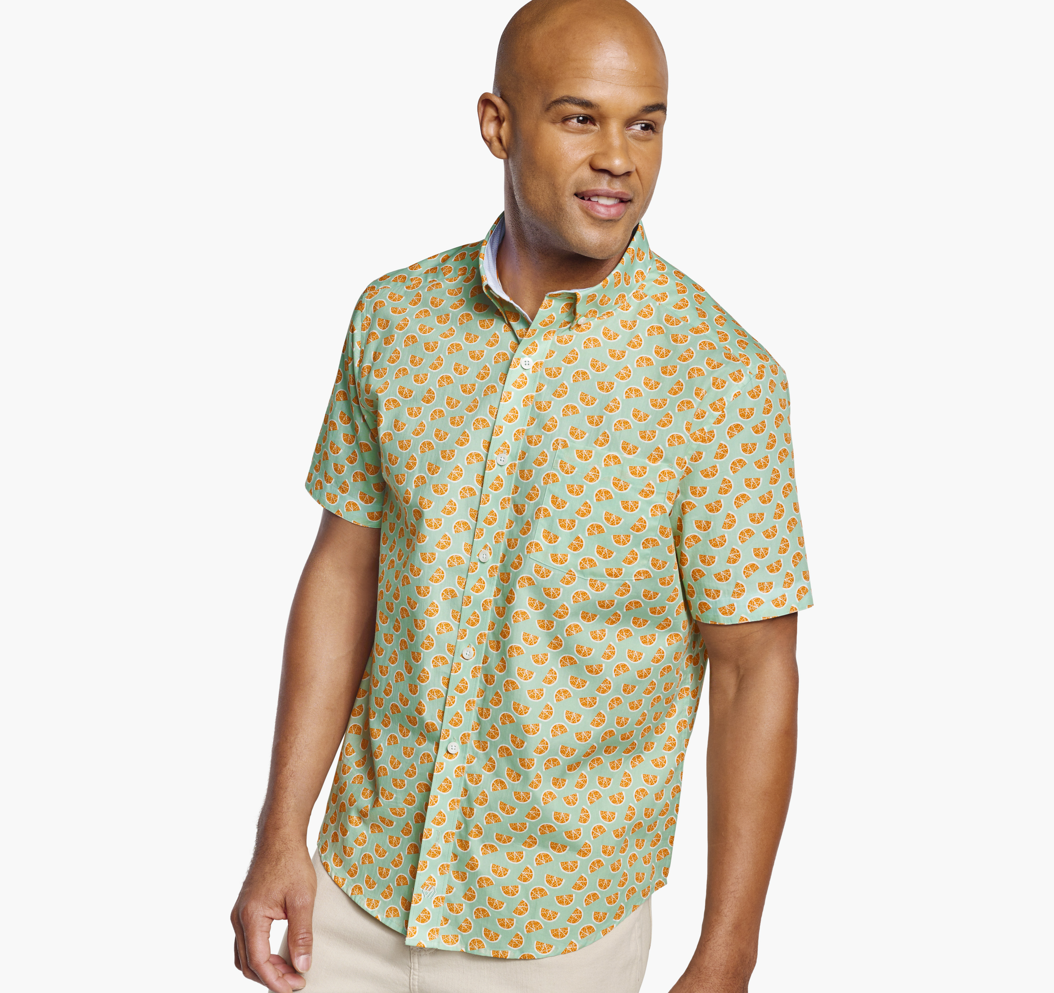Printed Cotton Short-Sleeve Shirt