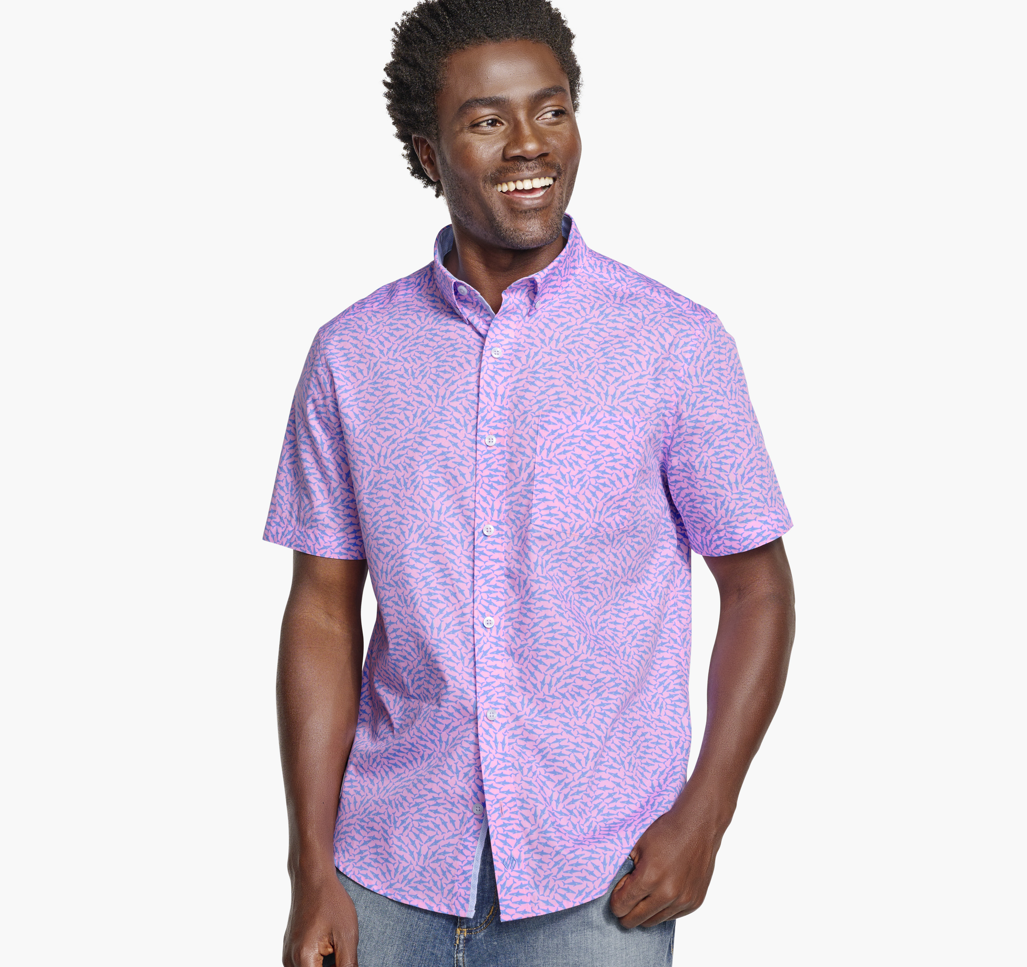 Printed Cotton Short-Sleeve Shirt